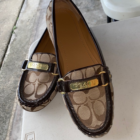 Coach | Shoes | Coach Felisha Monogram Canvasleather Signature Loafers ...